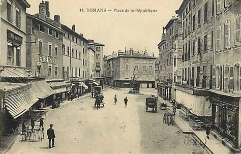 Romans sur Isère Carte postale ancienne et vue d Hier et Aujourd hui