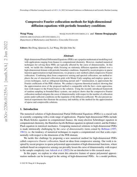 pdf compressive fourier collocation methods for high dimensional diffusion equations with