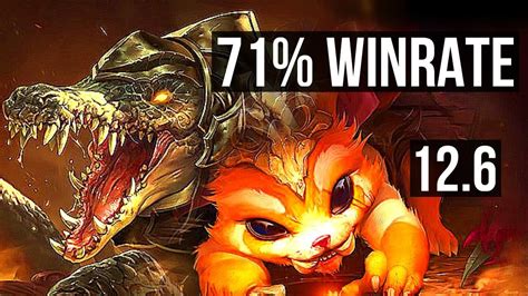 RENEKTON Vs GNAR TOP 12 1 9 71 Winrate Legendary KR Master