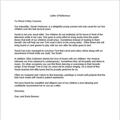 Free Sample Personal Character Reference Letters Ms In Example And