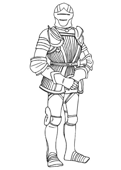 Coloriage chevalier avec son armure Gratuit à Imprimer Img 10651