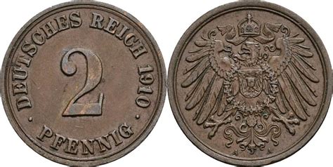 Deutsches Reich 2 Pfennig 1910 A Ss MA Shops