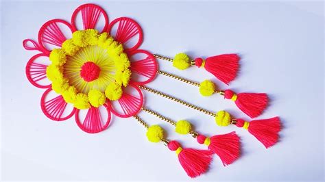 Easy Woolen Flower Wall Hanging Ideas Woolen Craft Woolen Wall