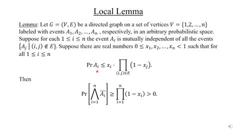 local lemma and ramsey theorem youtube
