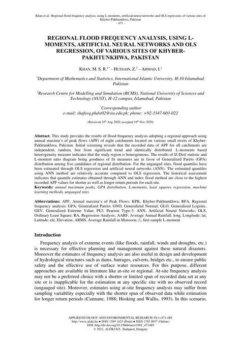 pdf regional flood frequency analysis using lmoments artificial neural networks and ols