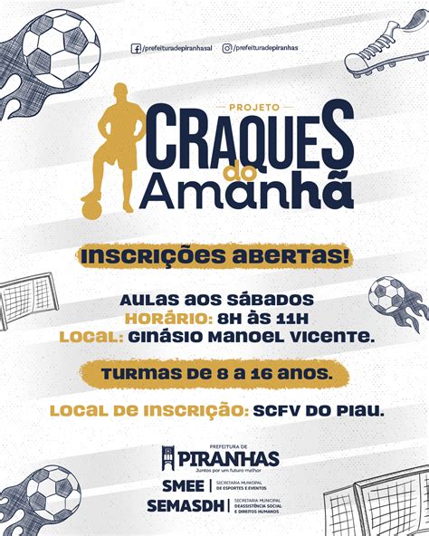 Projeto Craques do Amanhã abre inscrições nesta quinta feira 17