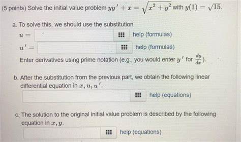 solved solve the intial value problem yy x sqrt x 2 y 2