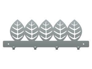 Krótki wieszak metalowy Liście 40 cm srebrny Metalowe Dekoracje