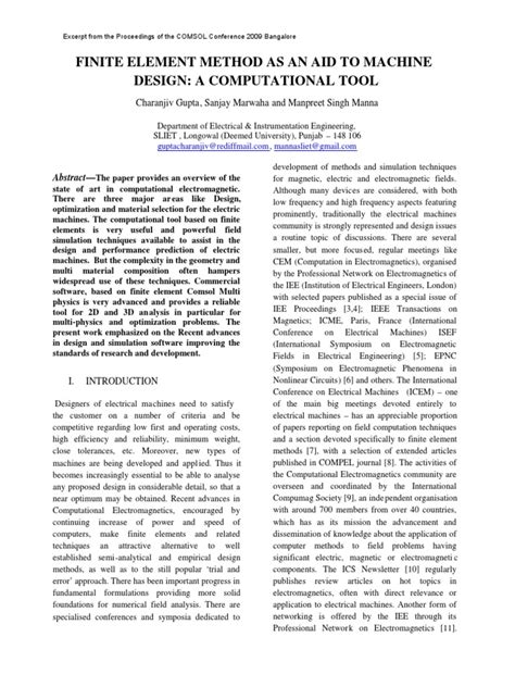 finite element method as an aid to machine design a computational tool pdf finite element