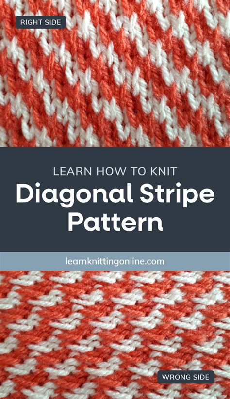 Diagonal Stripe Pattern FREE Knitted Stitch Pattern LKO