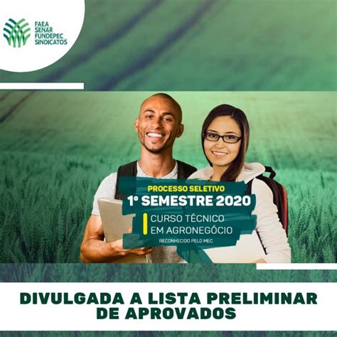 SENAR AM Divulga Lista Preliminar De Aprovados No Processo Seletivo Do