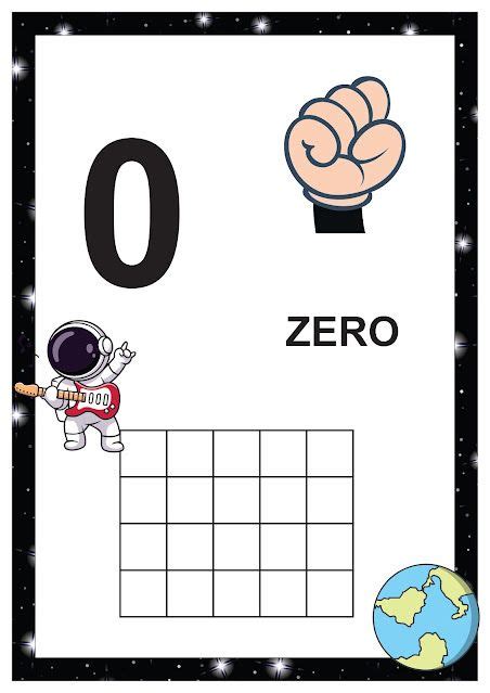 Fichas dos numerais 0 até 20 astronautas Blog Numeral