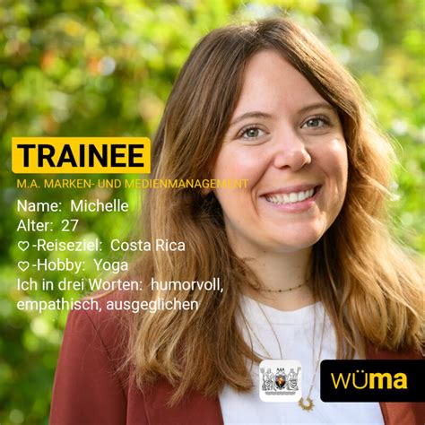 Medien Trainee Herzlich willkommen bei der wüma Michelle