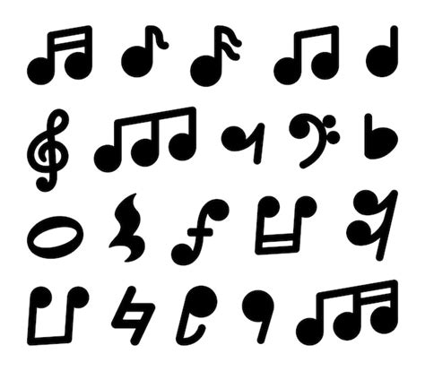 Notas Musicales Silueta Imagen Estilo Dibujado A Mano Dibujo Vectorial
