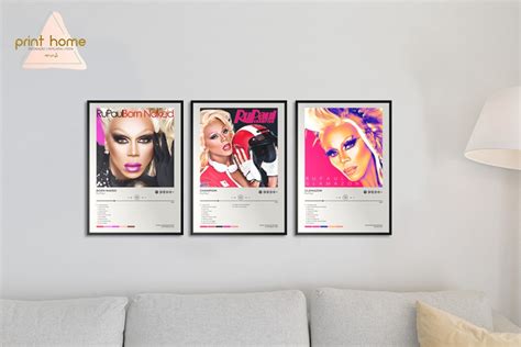 Quadro Placa MDF Spotify Álbum RuPaul Born Naked Elo7