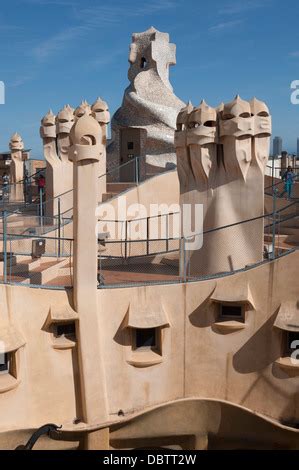 On the roof of La Pedrera Casa Milà one of the masterpieces by