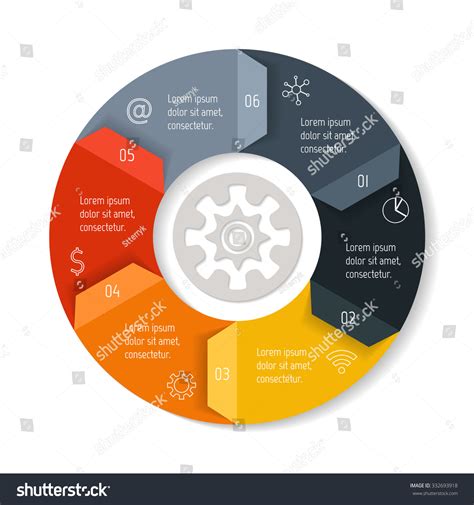 Round Infographic Diagram Folded Arrows Circular Vetor Stock Livre De