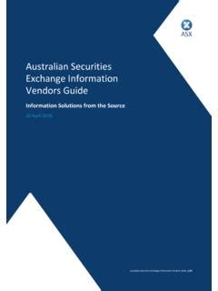 Australian Securities Exchange Information Vendors Guide Australian
