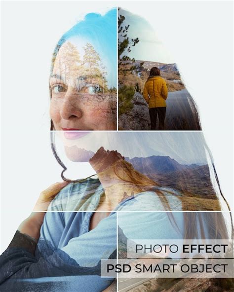 Efecto fotográfico de formas de doble exposición Archivo PSD Gratis