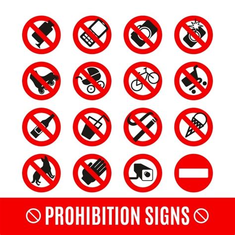 Free Vector Prohibition Signs Set