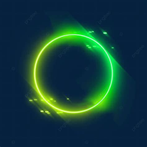 Cadre De Cercle De Bordure Néon Vert Jaune PNG Néon Bordure Néon
