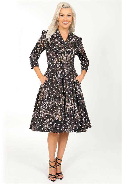 Skylar Polka Dot Swing Dress Hearts Roses London