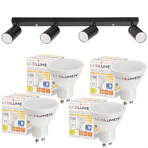 Lampa Sufitowa Natynkowa Spot Oprawa Ruchoma Halogenowa 4x GU10 LED