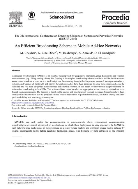 pdf an efficient broadcasting scheme in mobile ad hoc networks