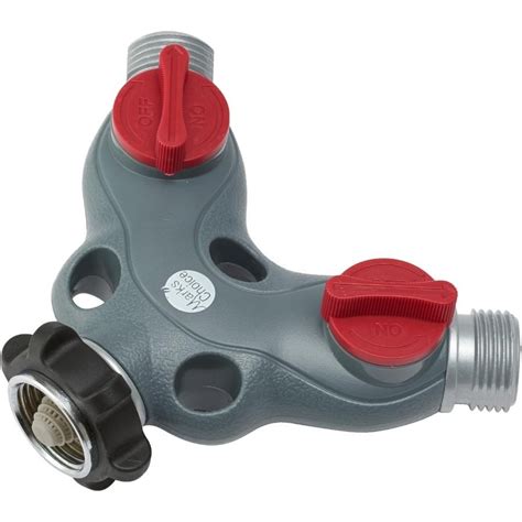 Raccord double pour tuyau d arrosage avec valves d arrêt