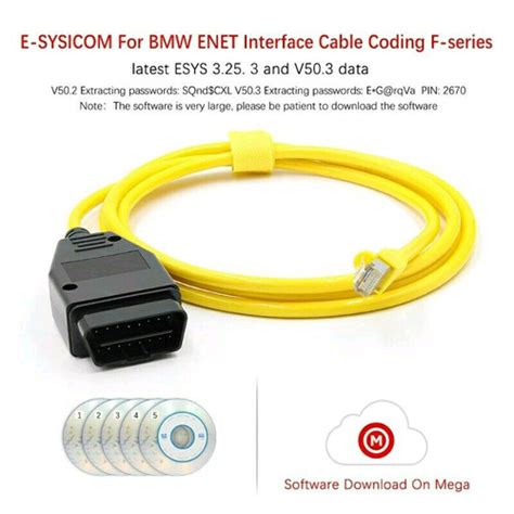 BMW ENET Ethernet To OBD Interface Cable E SYS ICOM Coding F Series