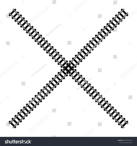 Traintrack Railroad Railway Contour Silhouette Vector เวกเตอรสตอก