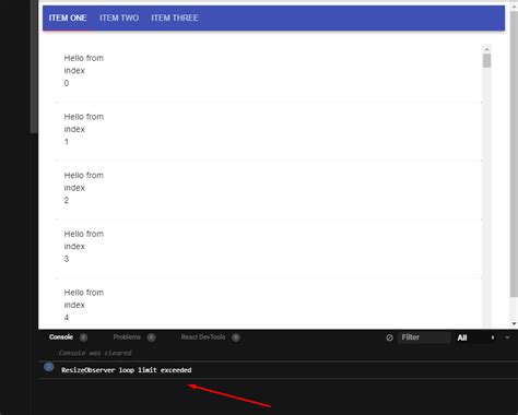 BUG ResizeObserver Loop Limit Exceeded Error Is Reported Issue 369