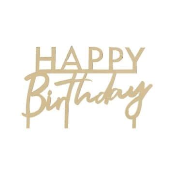Ginger Ray Gold Acryl Alles Gute Zum Geburtstag Kuchen Topper Happy