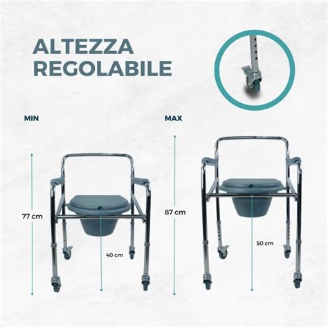 Sedia Wc Sedia A Rotelle Con Wc Coperchio Sedile E Braccioli