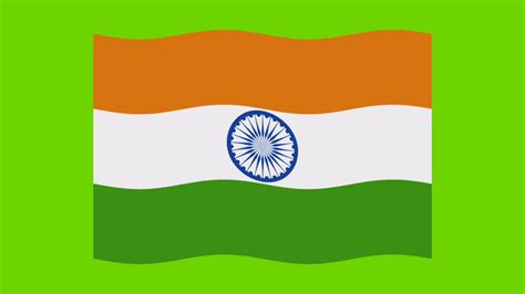 India Flag Is Waving Green Screen Animation National Flag Of India 15