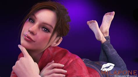 Rule 34 1girls 3d Barefoot Blue Eyes Brown Hair Claire Redfield Clothed Cute Feet Fetish Jeans
