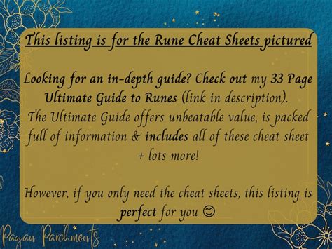 Rune Cheat Sheets Printable Runes Reversed Meanings Runic Divination