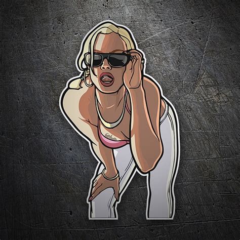 Pegatina Chica Sexy De Grand Theft Auto TeleAdhesivo