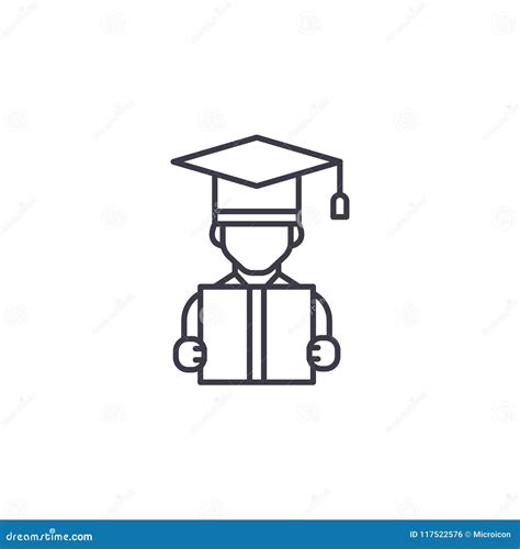 Concept Linéaire Licencié D icône D université Ligne Licenciée Signe De