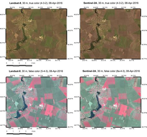 examples of images acquired by landsat 8 oli and sentinel 2a msi download scientific diagram