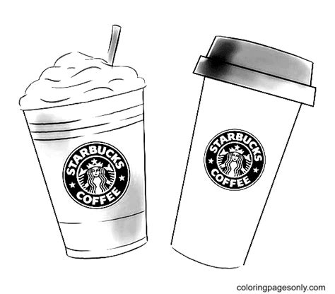 Starbucks para colorear y Pintar Imágenes Para Dibujar Gratis