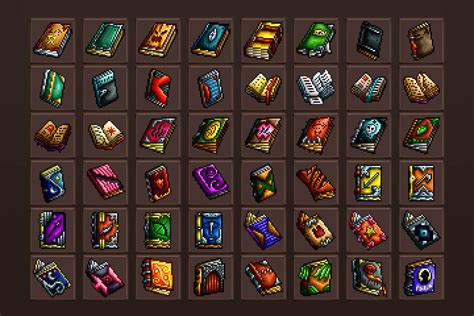 Magic Books Pixel Art Icons Pack CraftPix Net