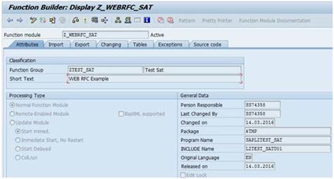 MY ABAP WebRFC Calling SAP Function Module From Link
