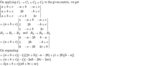 using properties of determinants prove that 3a a b a c la b 3b c b 3 a b c ab