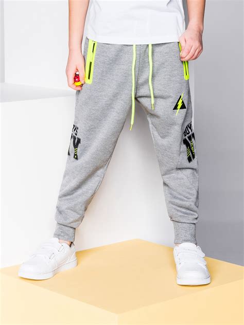 Spodnie dziecięce dresowe KP014 szare KP014 Sklep Ombre