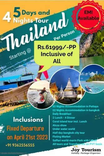 Thailand Tour Package At Rs 61999 Pack In Coimbatore