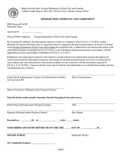 Sample Affidavit Letter For Immigration