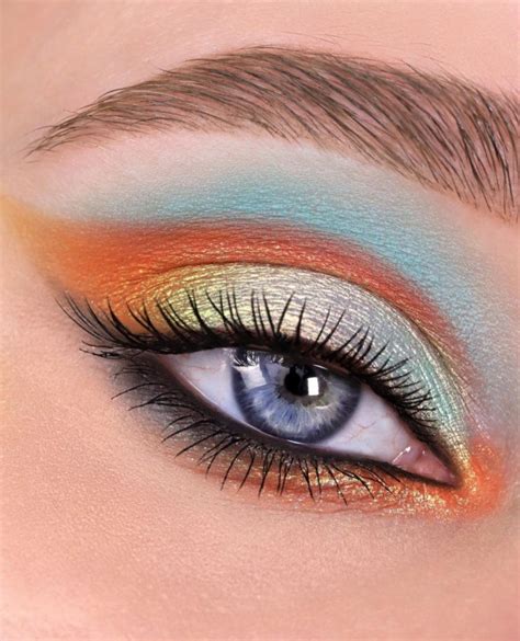 30 Cute Eye Makeup Looks To Recreate Blue And Orange Eyeshadow