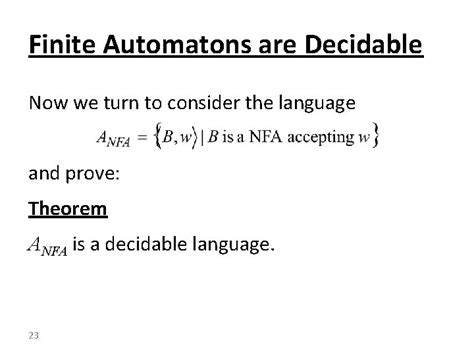 introduction to computability theory lecture 10 decidable languages