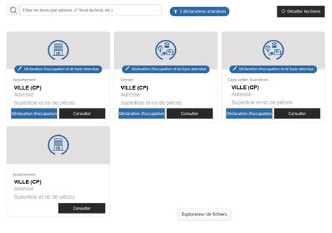 Le service de déclaration des biens immobiliers du site impôt gouv
